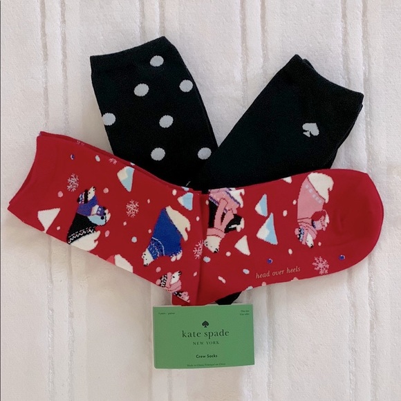 kate spade | Accessories | Kate Spade Polar Bear Crew Socks 3 Pairs ...